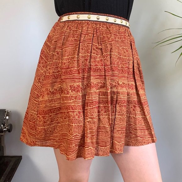 Lily White | Skirts | Lily White Orange Rust Colored Tribal Patterned ...